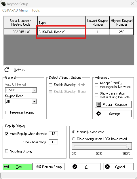 How do I test my keypads?