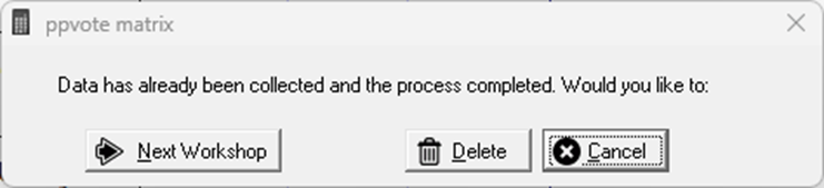 When I try to start voting, Matrix says "Data has already been collected and the process ...